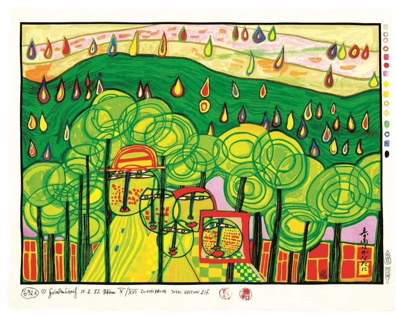 Hundertwasser - THE RAIN FALLS FAR FROM US